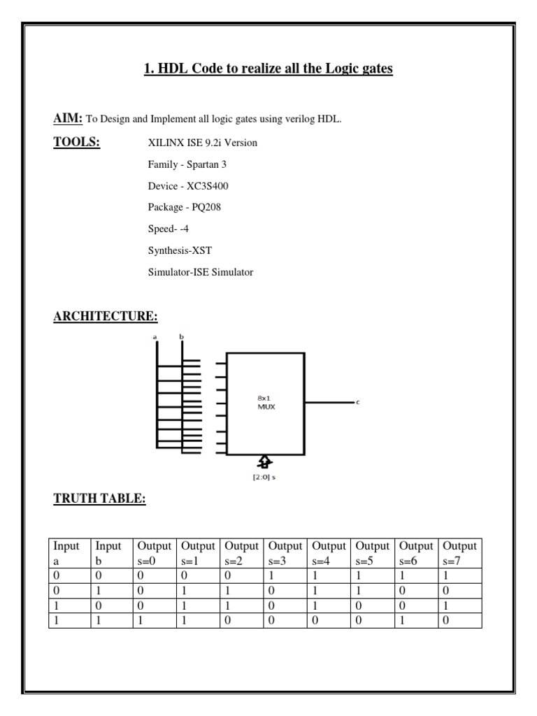 Vlsi Lab | PDF | Hardware Description Language | Electronic Design ...