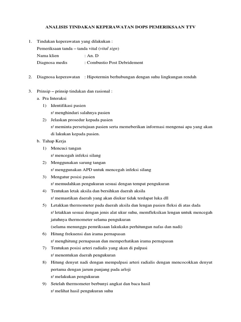 Pemeriksaan TTV: Prosedur & Pencegahan | PDF
