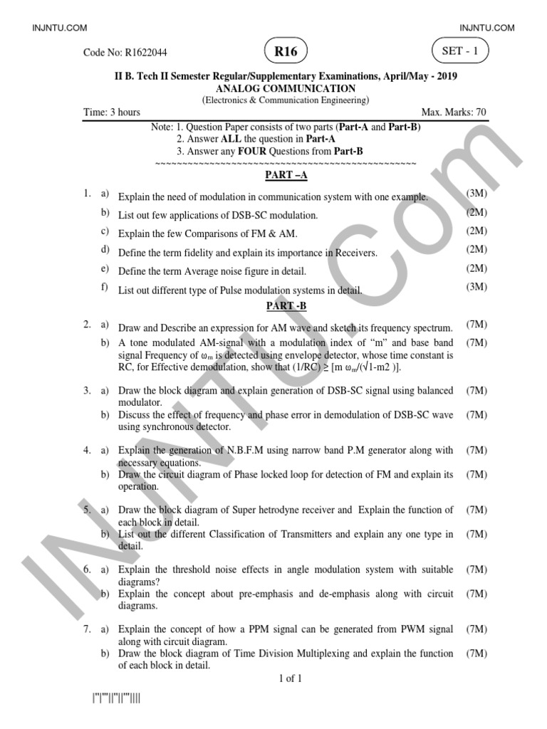 Analog Communication Previous Paper | PDF | Frequency Modulation ...