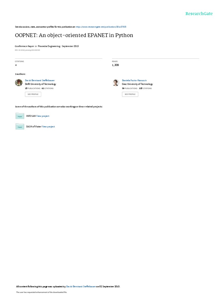 OOPNET An Object Oriented EPANET in Python Steffelbauer | PDF | Class ...