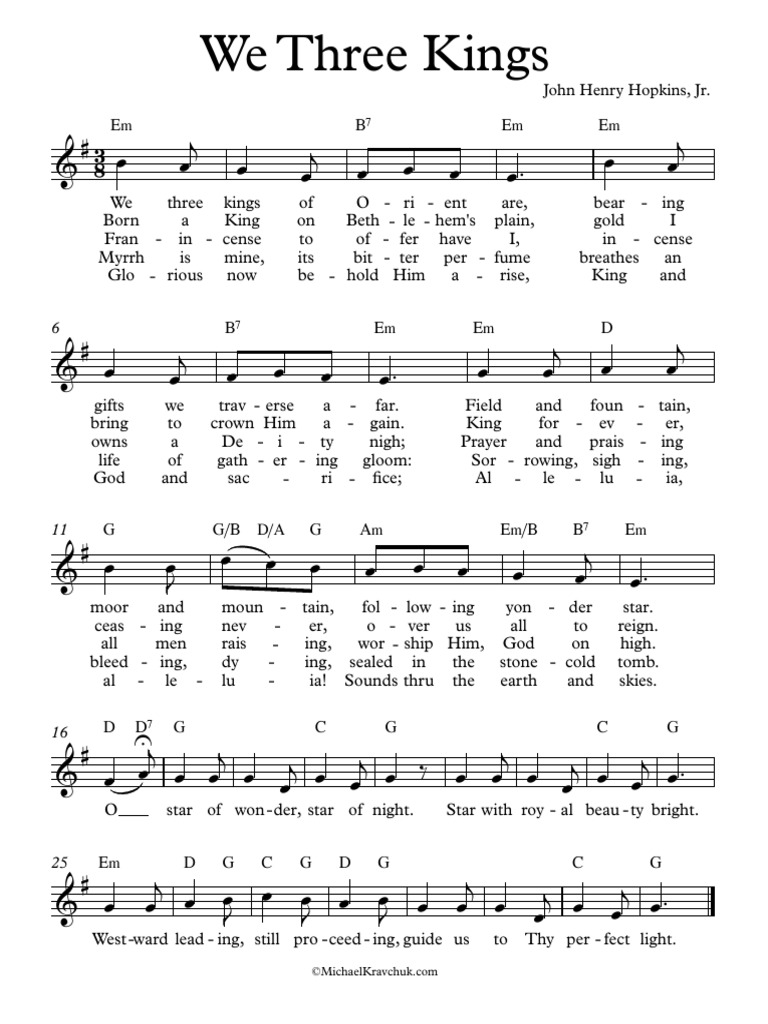 We Three King's | PDF | Christmas Carols | Biblical Magi