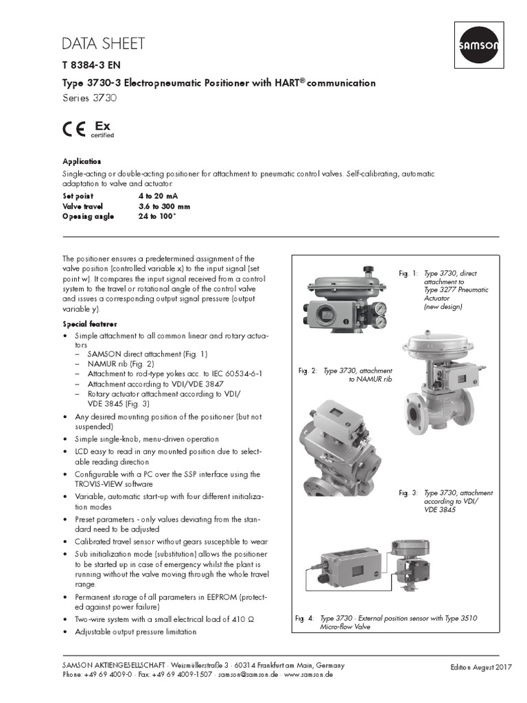 Samson 3730 Datasheet | PDF | Valve | Switch