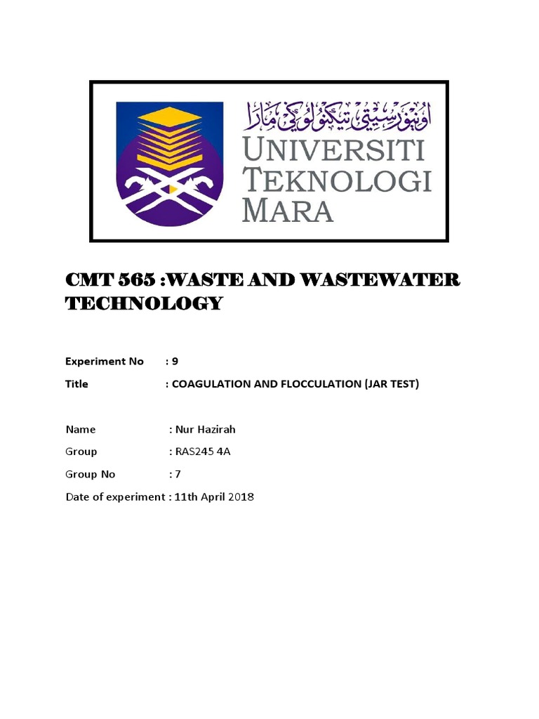 Experiment 9 Wastewater | PDF | Environmental Technology | Water Pollution