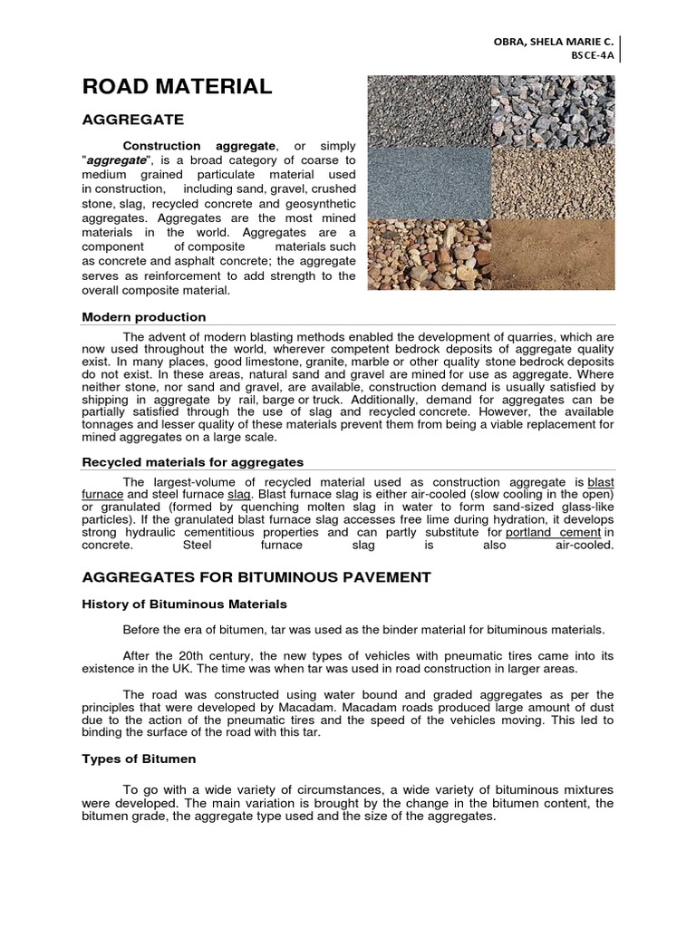 Road Material | Download Free PDF | Asphalt | Construction Aggregate