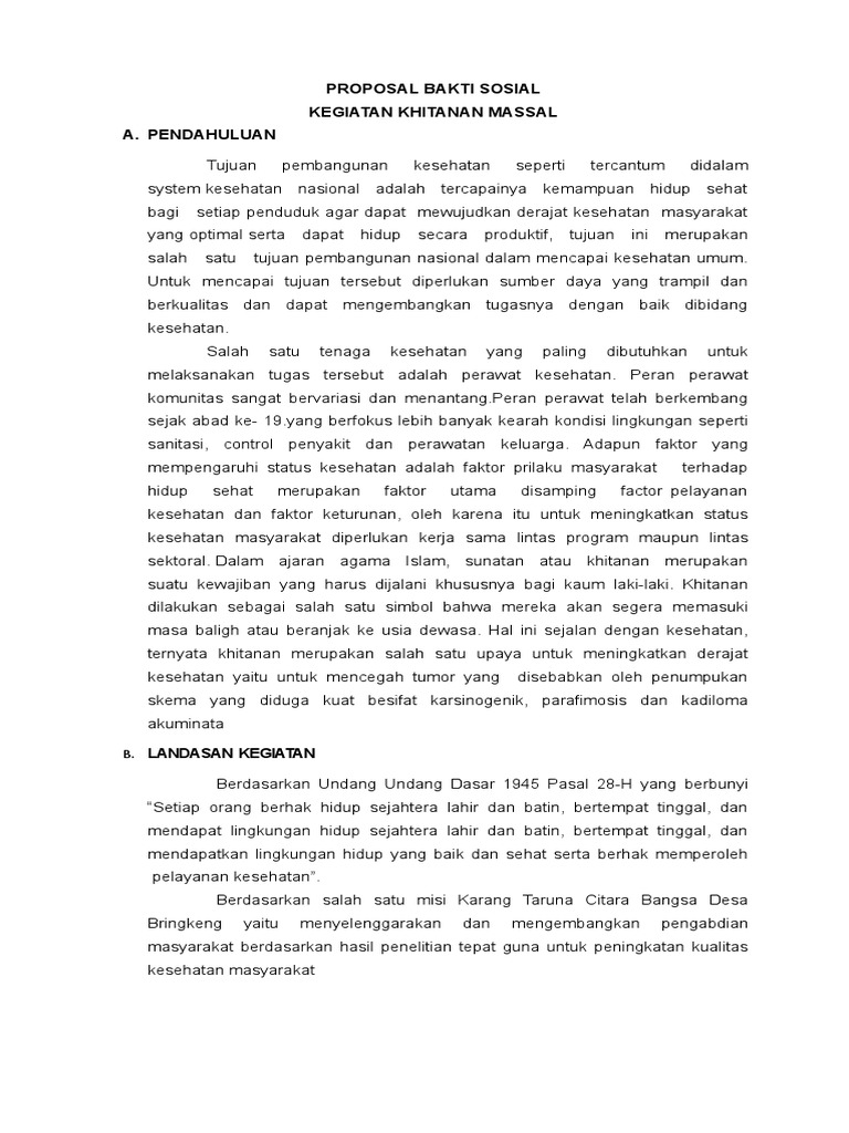 Proposal Bakti Sosial Sunatan Massal KTCB | PDF