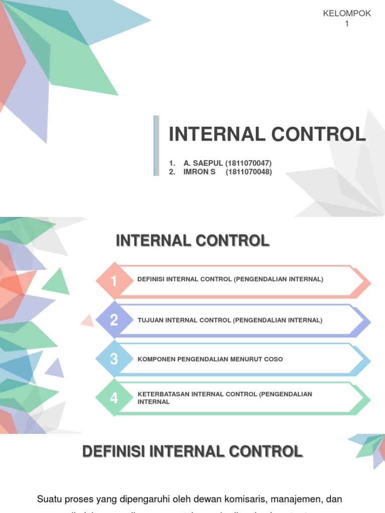 Internal Control | PDF | Karier & Perkembangan | Bisnis