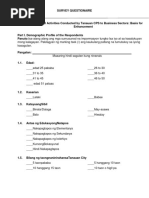 SURVEY QUESTIONNAIRE Tagalog Pure | PDF