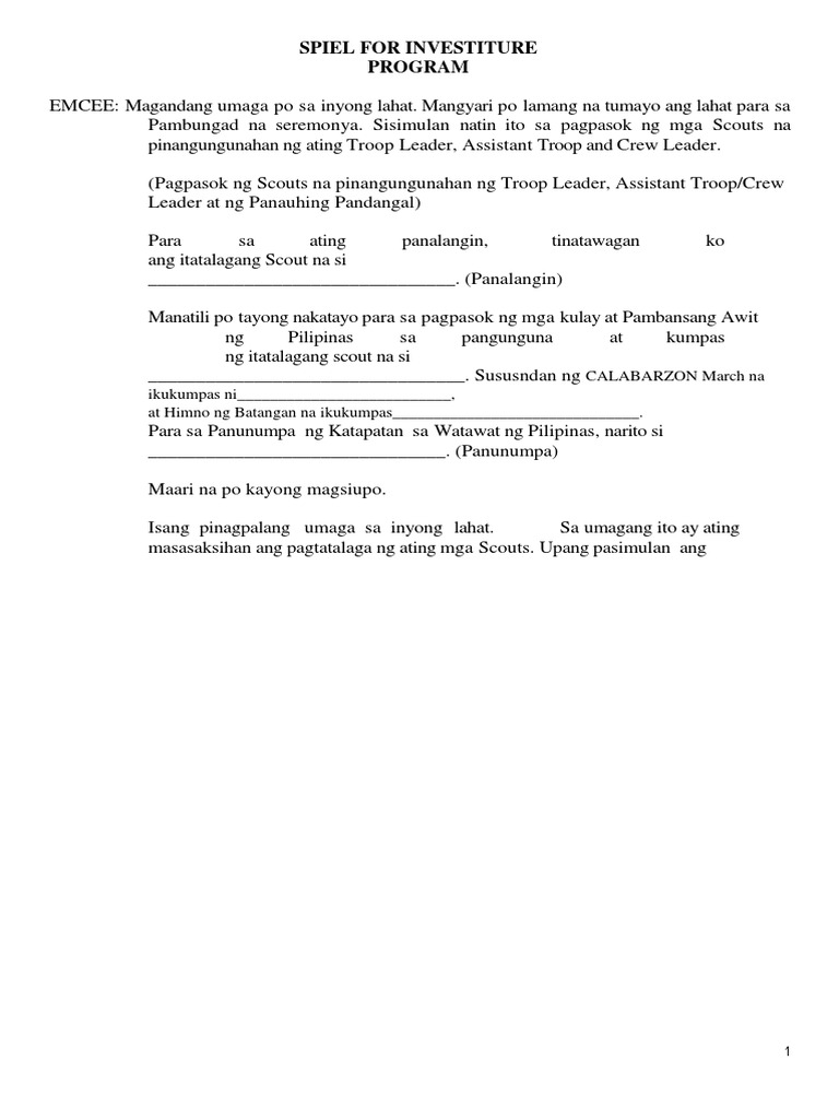 Scouting-Sama Sama Script | PDF