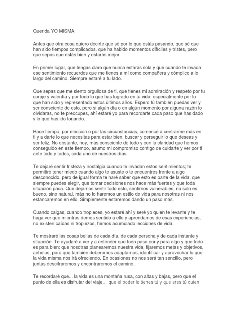 Carta A Mi Misma | PDF