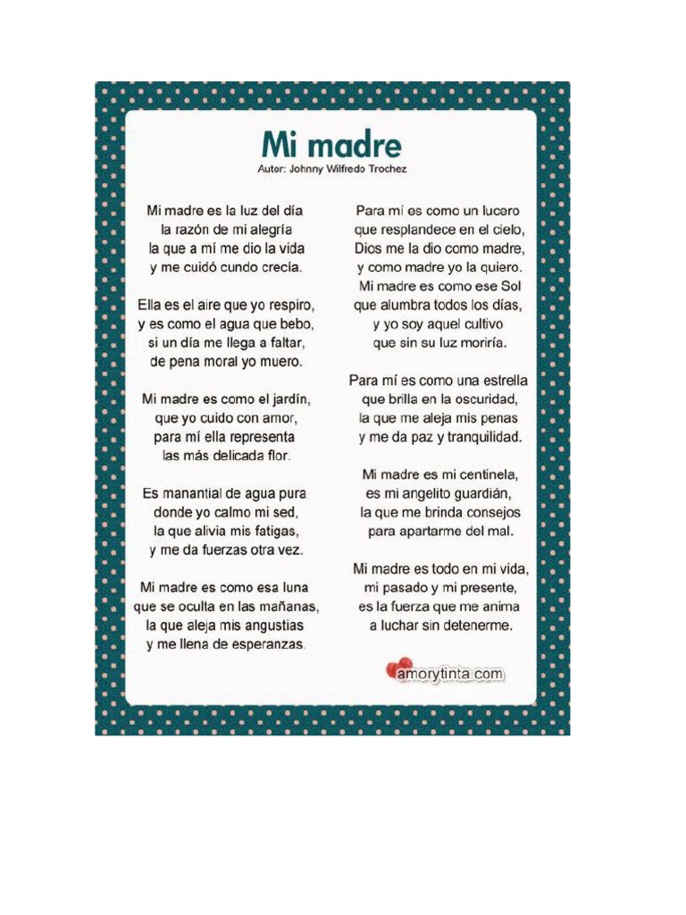 Poema para El Dia de La Madre | PDF