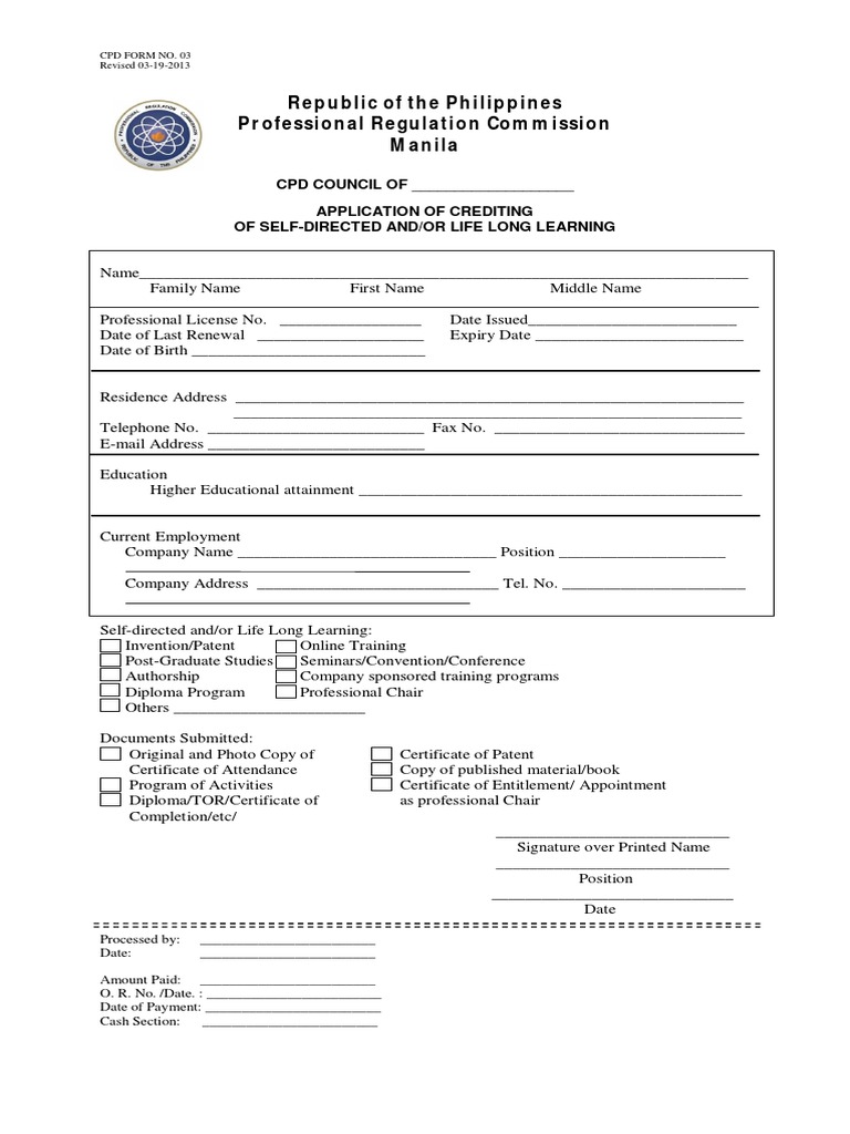 Republic of The Philippines Professional Regulation Commission Manila ...