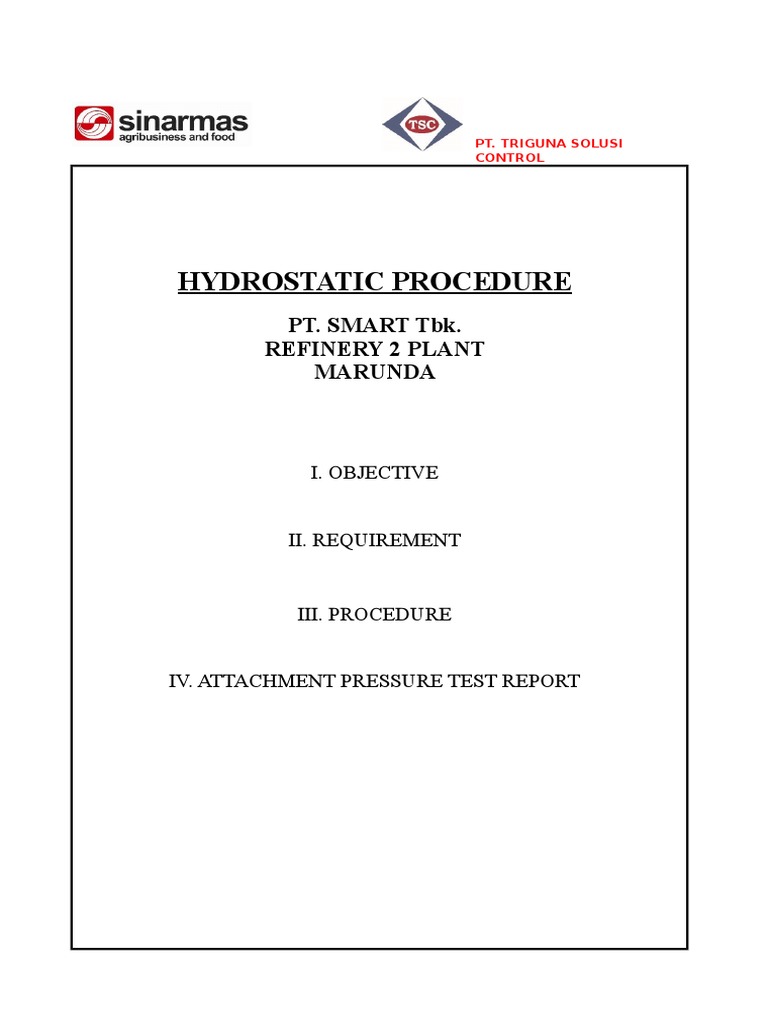 6.hydro Pressure Test Report | PDF | Hydraulics | Pressure