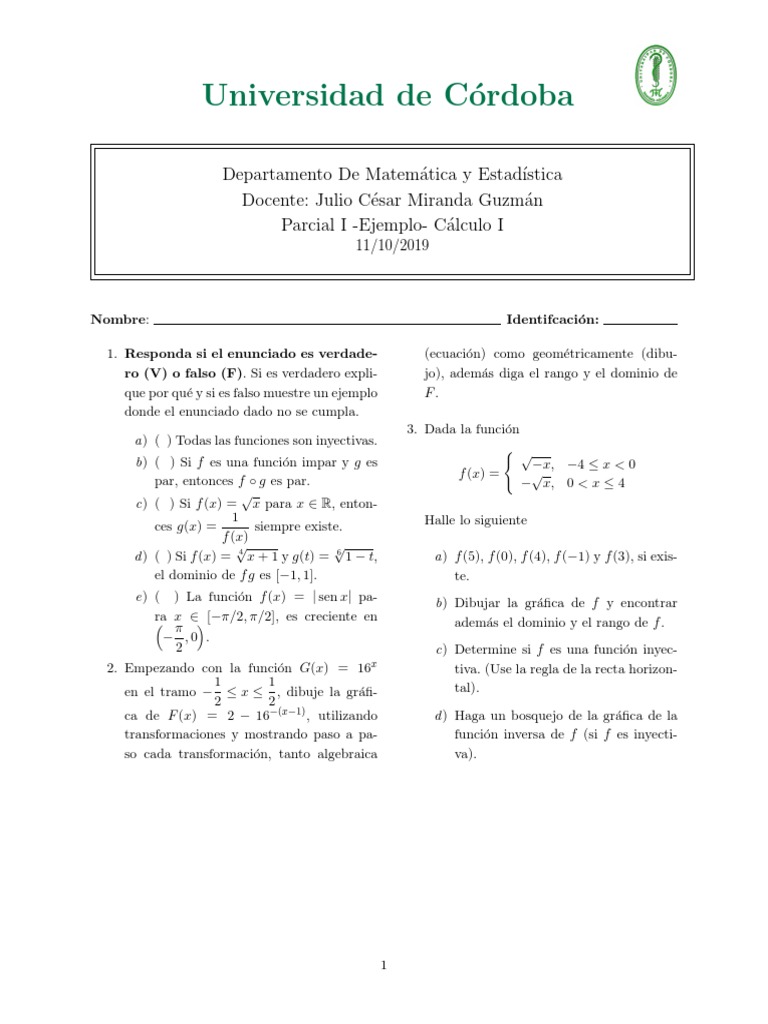 Calculo I | PDF | Función (Matemáticas) | Geometría