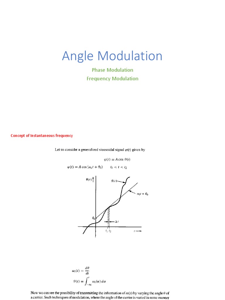 Angle Modulation | PDF | Frequency Modulation | Modulation