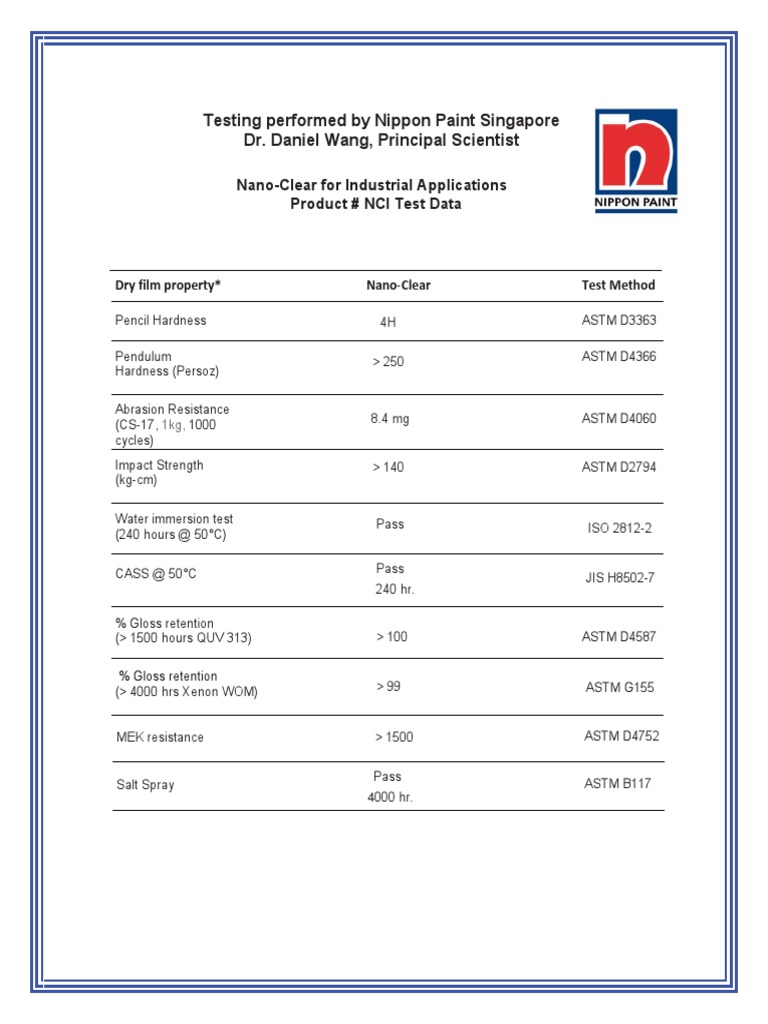 Nci Test Data | PDF | Epoxy | Building Engineering