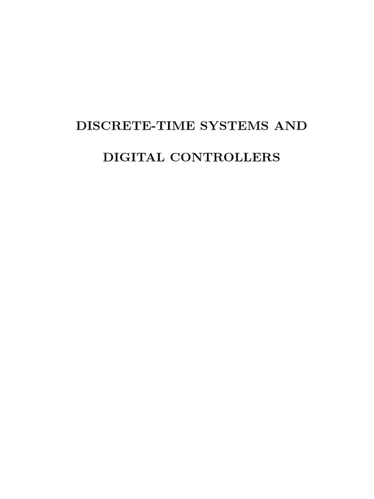 Discrete Time Systems | PDF | Discrete Time And Continuous Time | Analysis