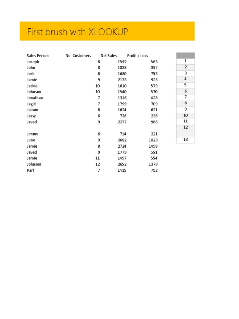 XLOOKUP Sales Data Analysis Guide | PDF