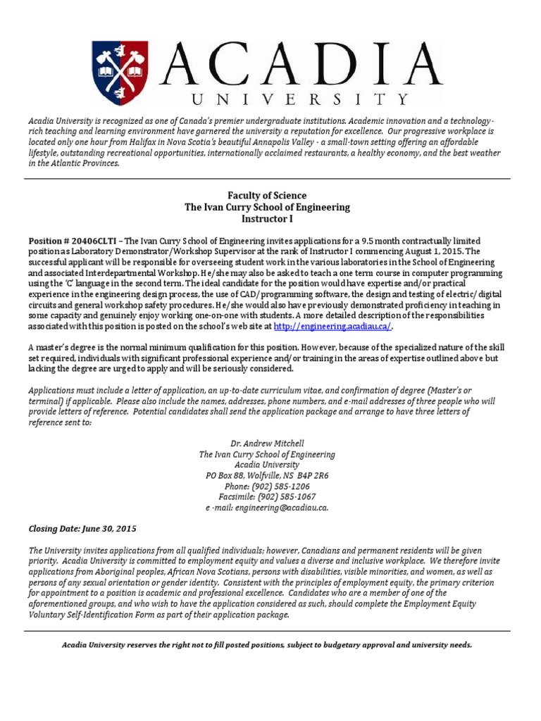 Advertisement 2015 CLT Instructor Engineering 20406 | PDF | Academic ...