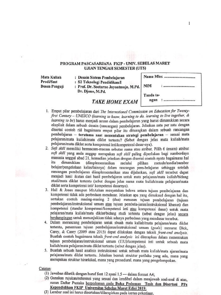 Desain Sistem Pembelajaran Contoh Dan Pemaparan Front End Analysis, TIU ...