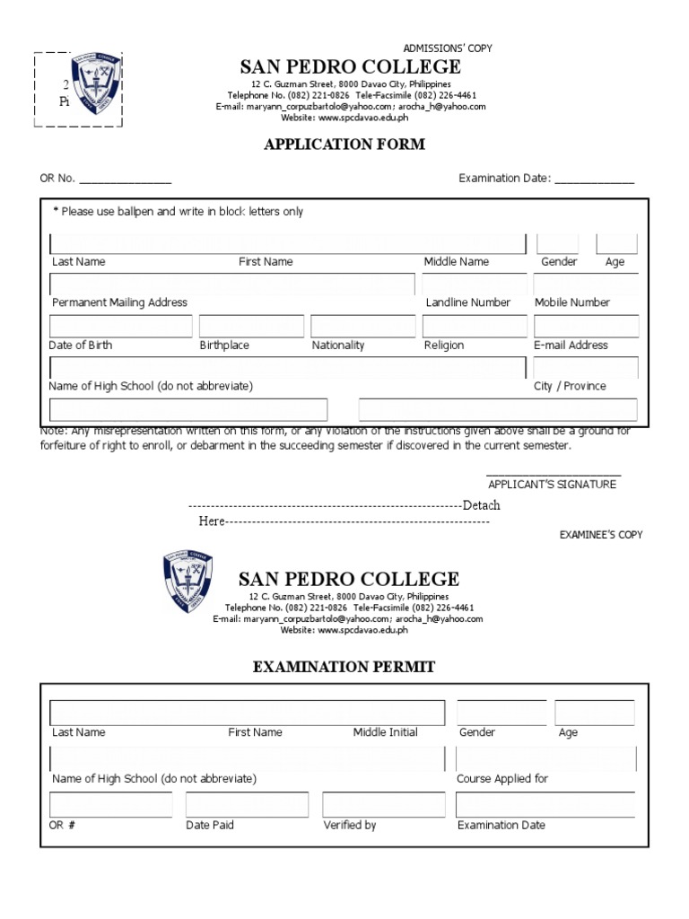 Testing Application Form | PDF | Bachelor's Degree | Bachelor Of Science