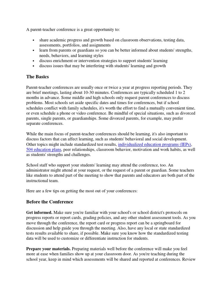 The Basics: Individualized Education Programs (Ieps) 504 Education Plans | PDF | Individualized ...