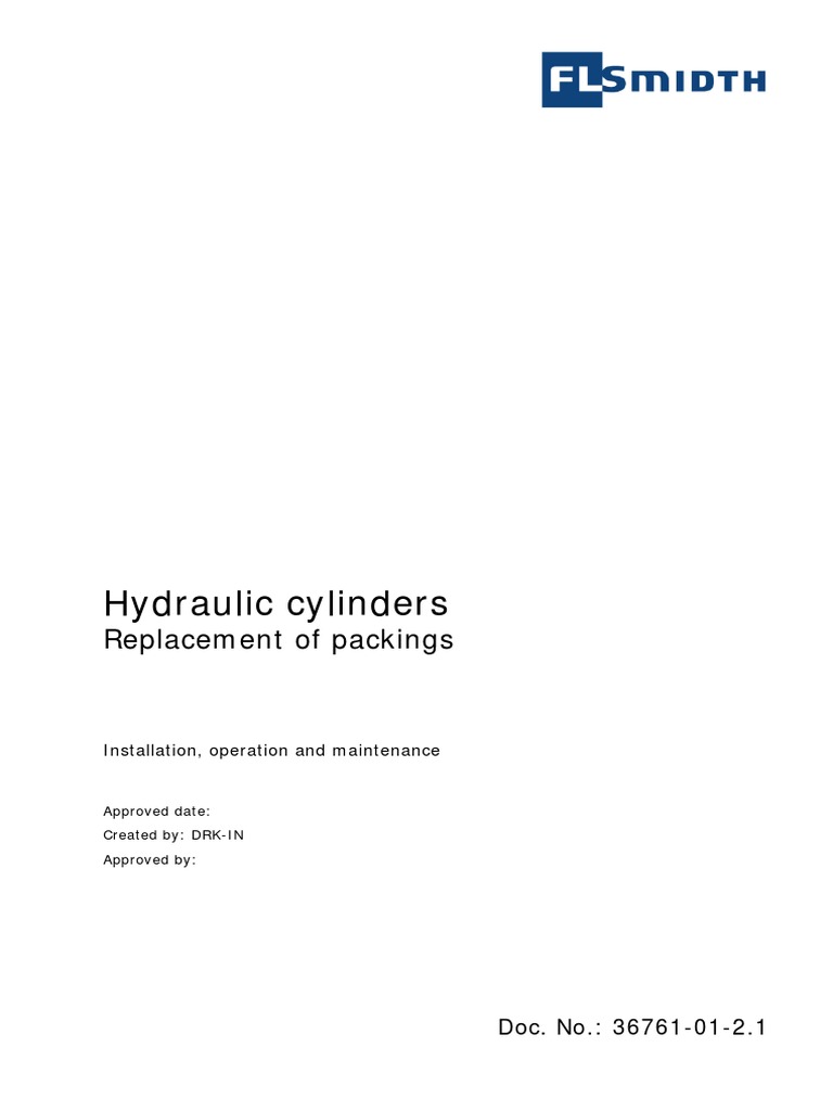 Hydraulic Cylinders: Replacement of Packings | PDF | Piston | Cylinder ...