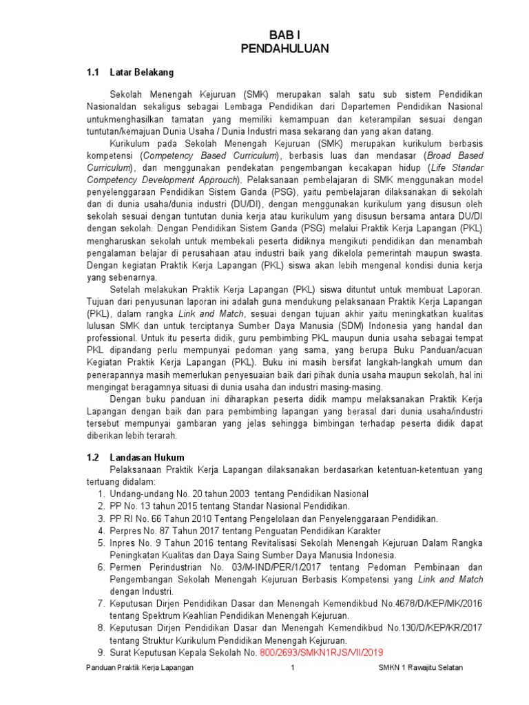 Buku Panduan PKL | PDF