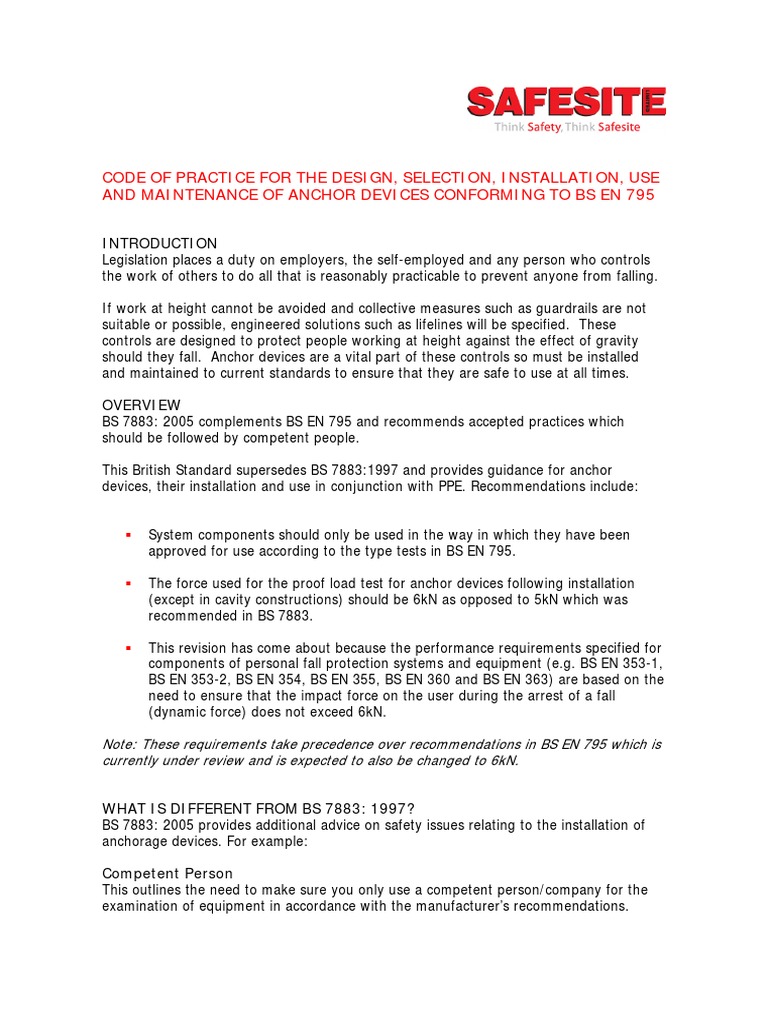 BS 7883 | PDF | Anchor | Engineering