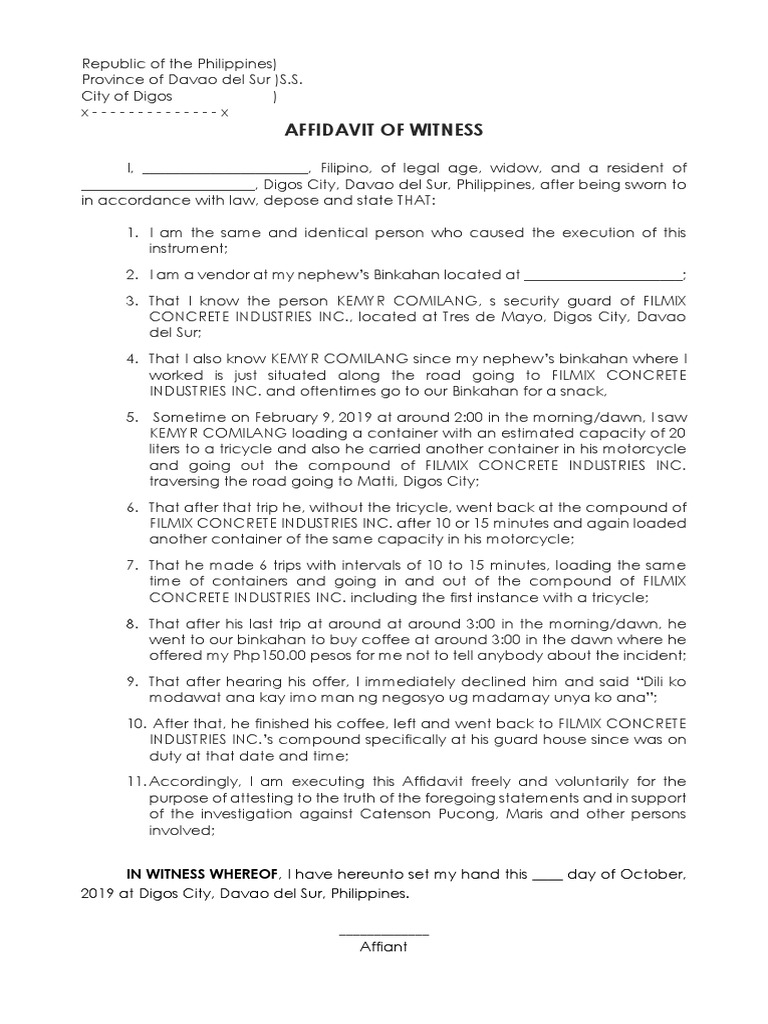 Affidavit of Witness - Filmix | PDF | Affidavit | Judiciaries