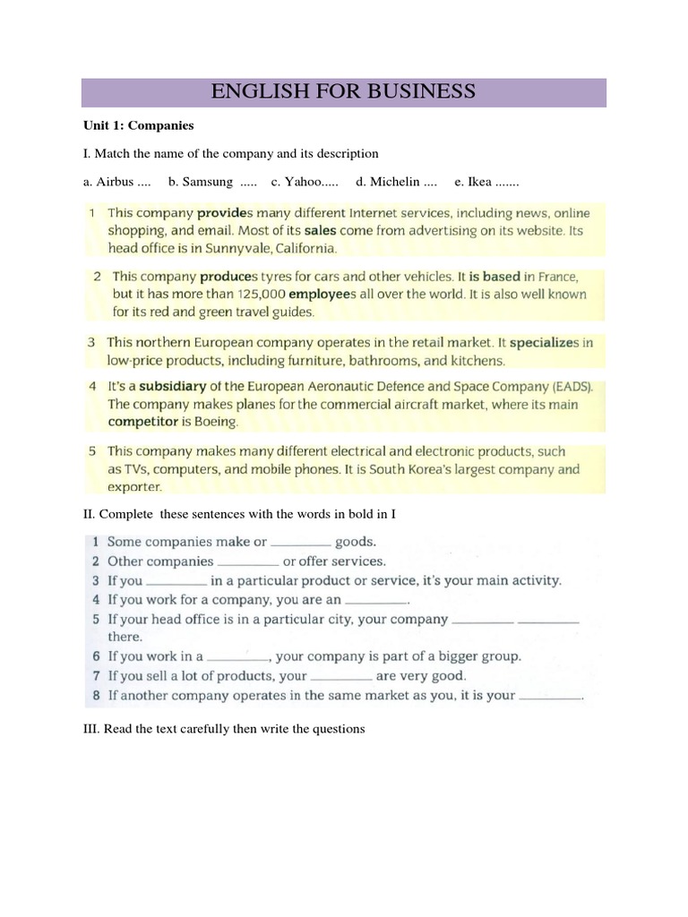 English For Business | PDF