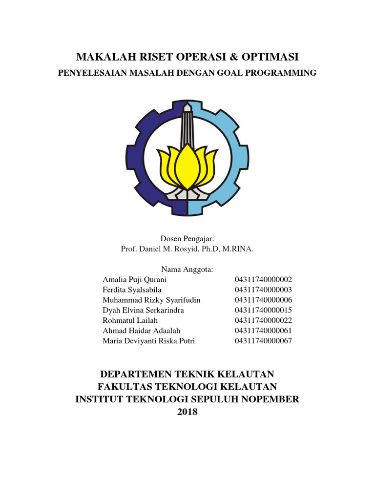 Tugas 6 Goal Programming | PDF