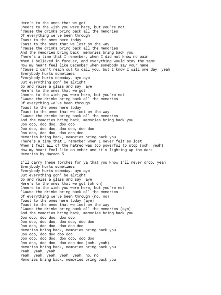 Memories by Maroon 5