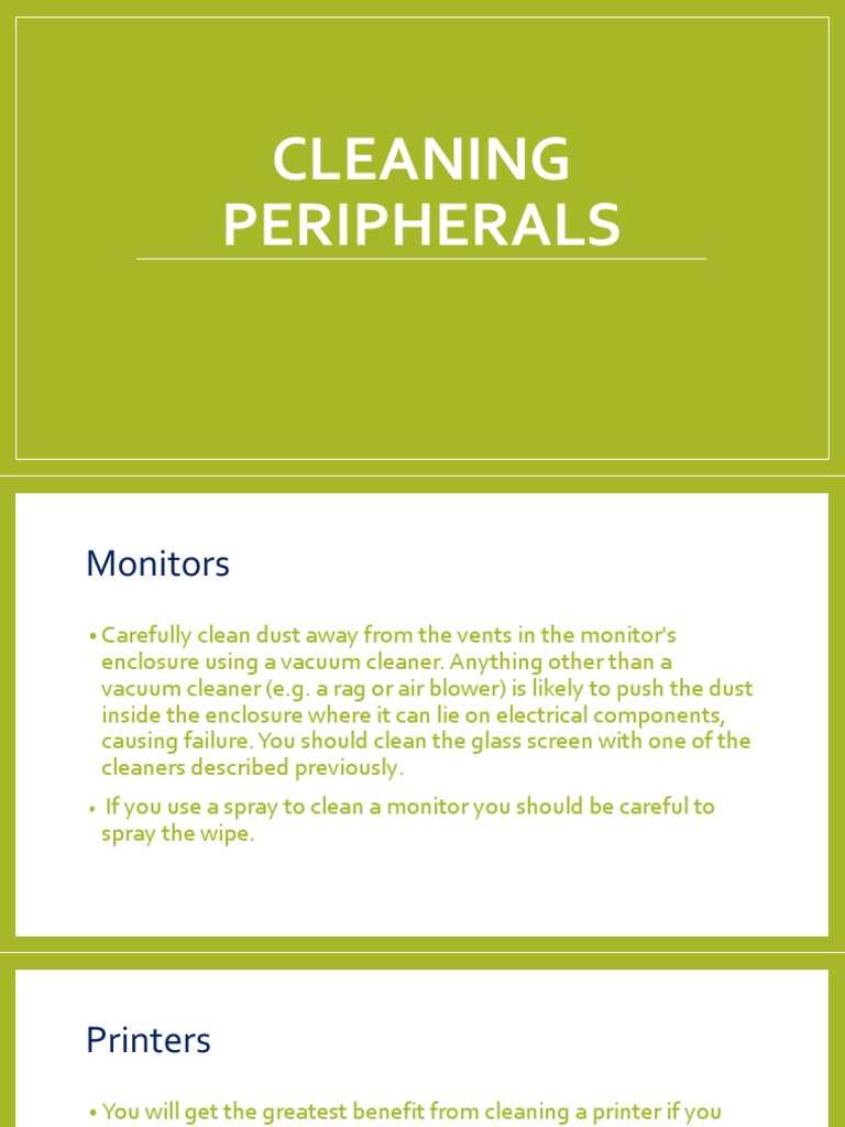 Cleaning Peripherals | PDF | Vacuum Cleaner | Dust