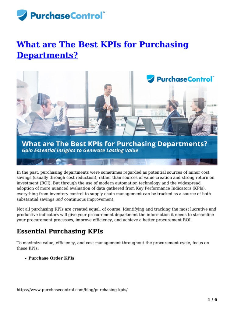 What Are The Best Kpis For Purchasing Departments | PDF | Performance ...