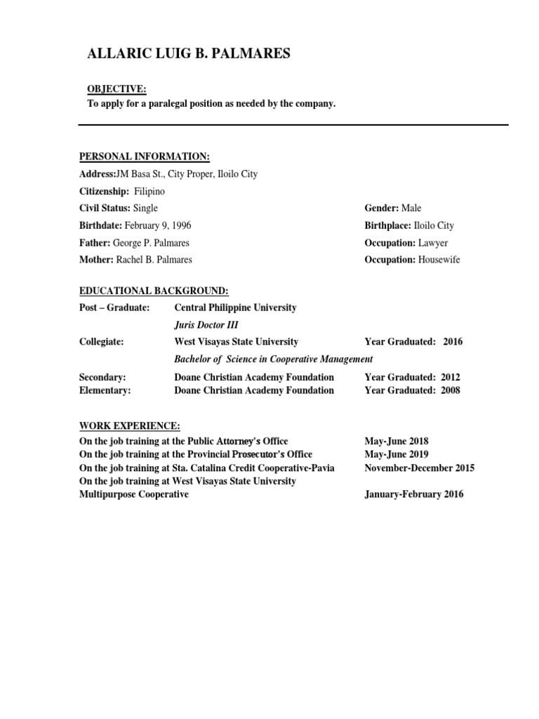 Ojt Resume | PDF