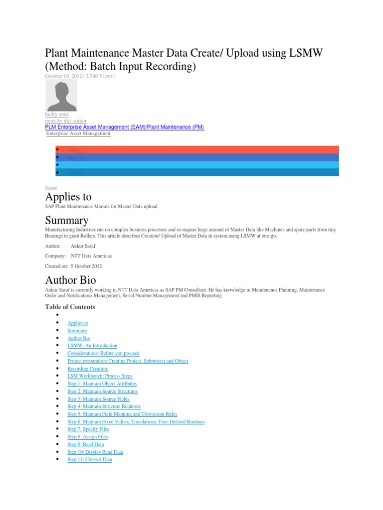 LSMW 14 Steps | PDF | Computer File | Business Process