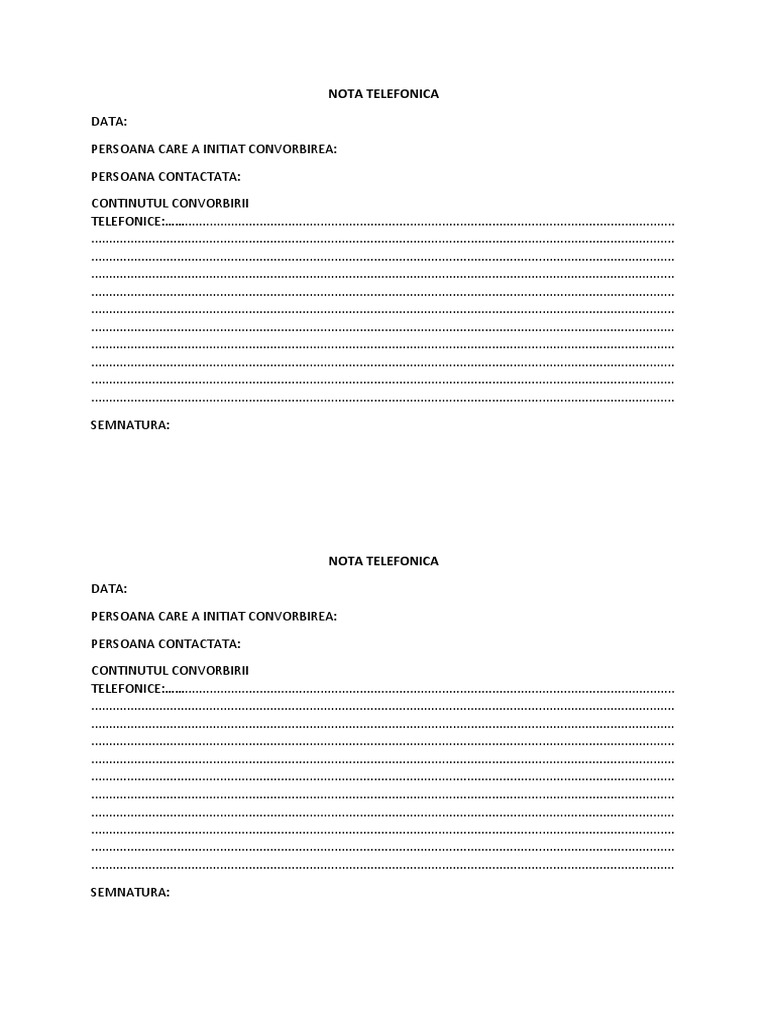 Nota Telefonica | PDF