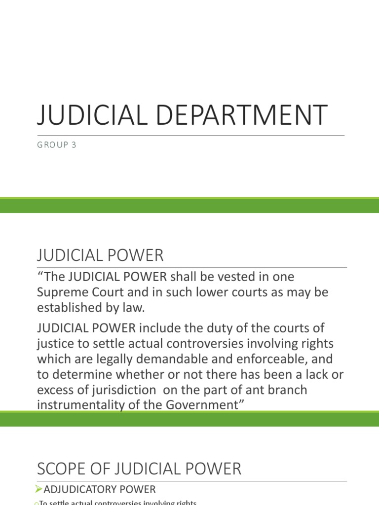 Judicial Department: Group 3 | PDF | Supreme Courts | Judge