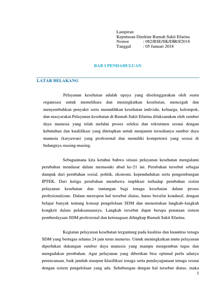 Pedoman Manajemen SDM Rs | PDF