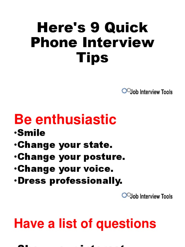 Phone Interview Tips | PDF