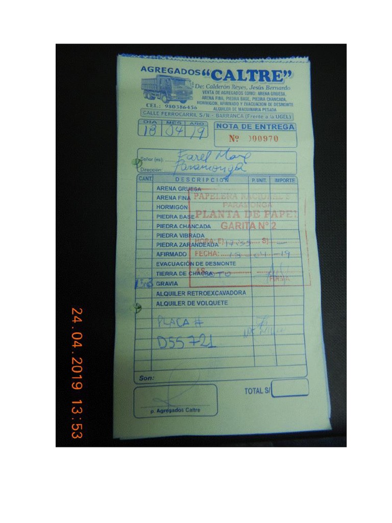 Hoja de Control de Agregados | PDF