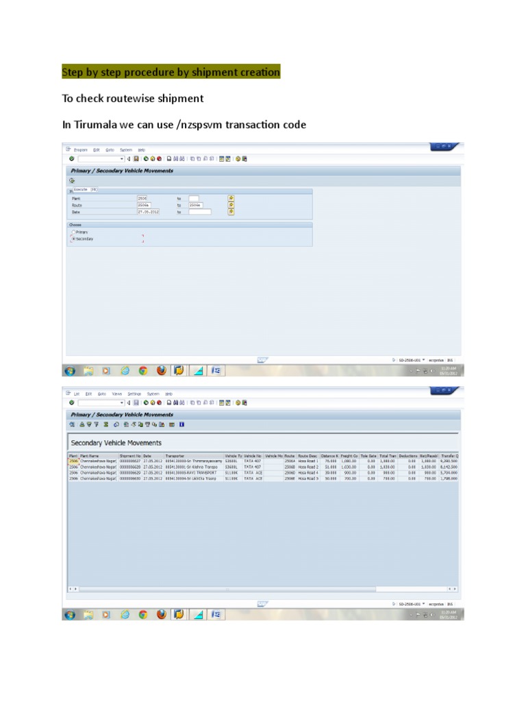 Shipment Procedure in Sap SD | PDF