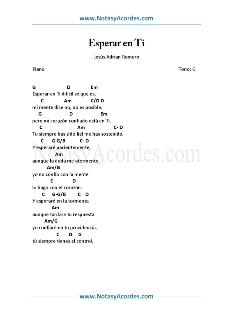 Esperar en Ti Jesus Adrian Romero | PDF