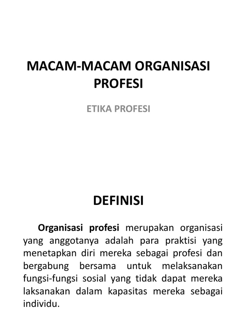 Macam-Macam Organisasi Profesi | PDF