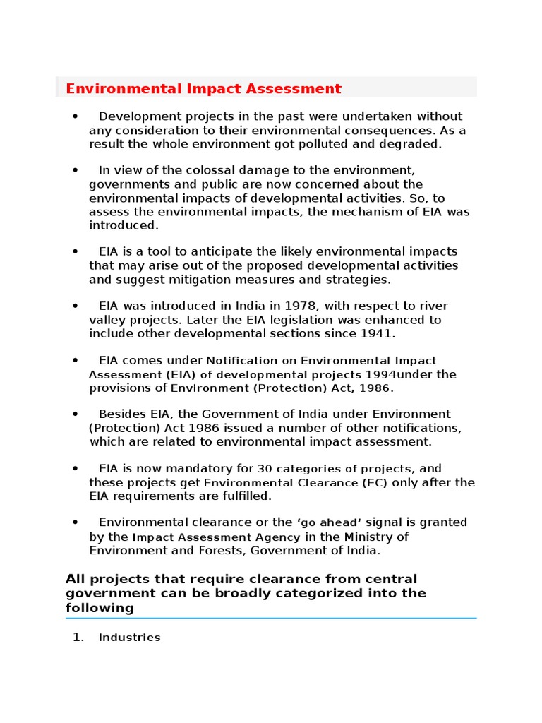 EIA Process and Mitigation Strategies | PDF | Environmental Impact ...