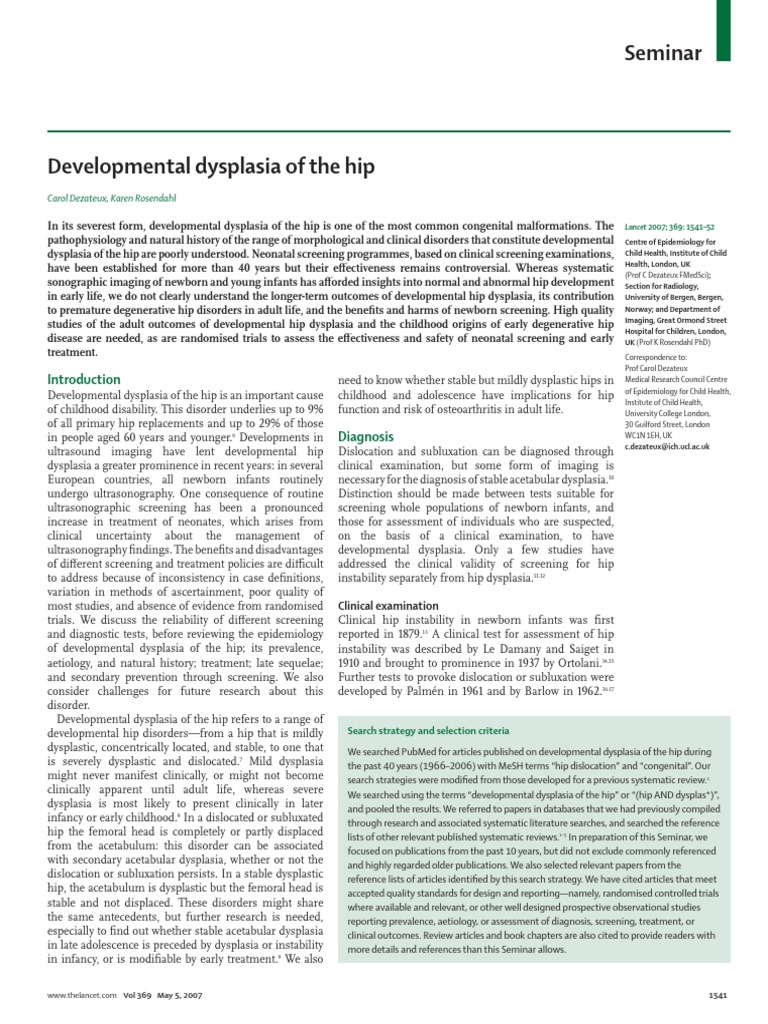 Managing Developmental Dysplasia Of The Hip – GOHIUT