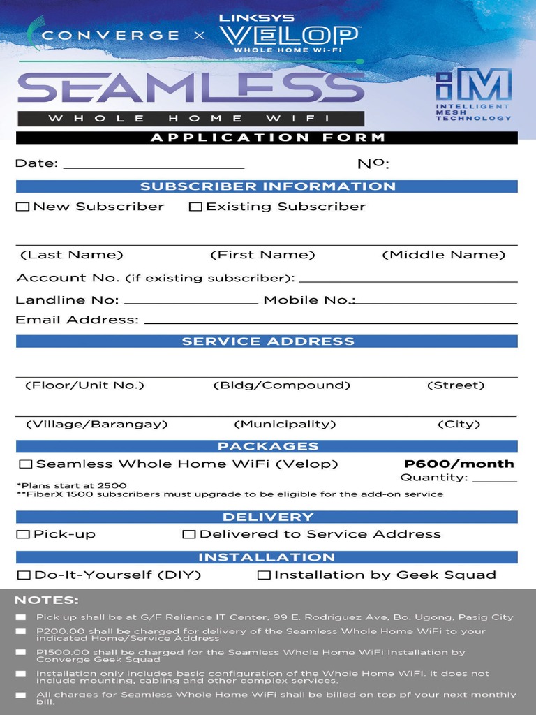 Converge Application Form PDF | PDF