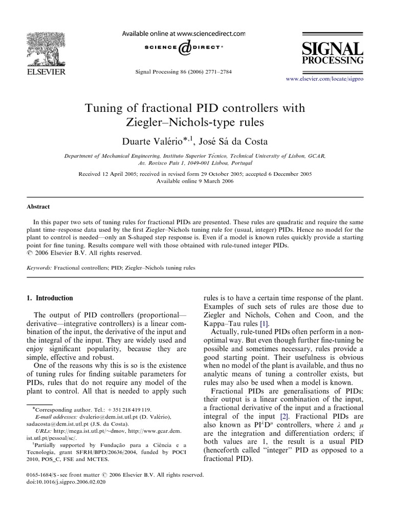 Fractional PID Tuning Guide | PDF | Control Theory | Systems Theory