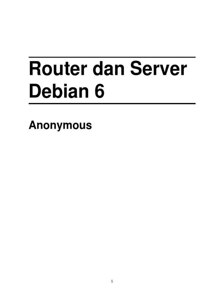 Router Dan Server Debian 6 | PDF
