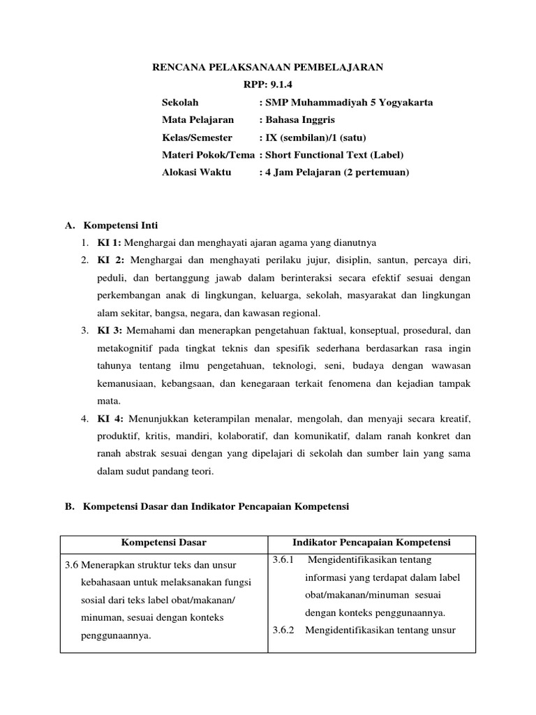 RPP | PDF | Kesehatan Holistik